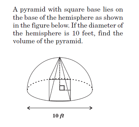Solved A pyramid with square base lies on the base of the | Chegg.com