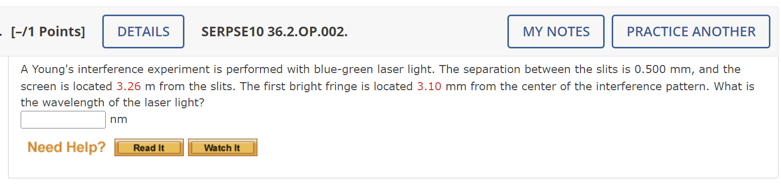 Solved A Youngs Interference Experiment Is Performed With