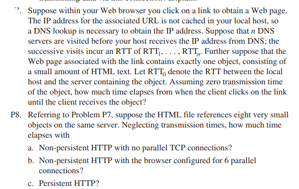 Solved 7. Suppose within your web browser you click on a | Chegg.com