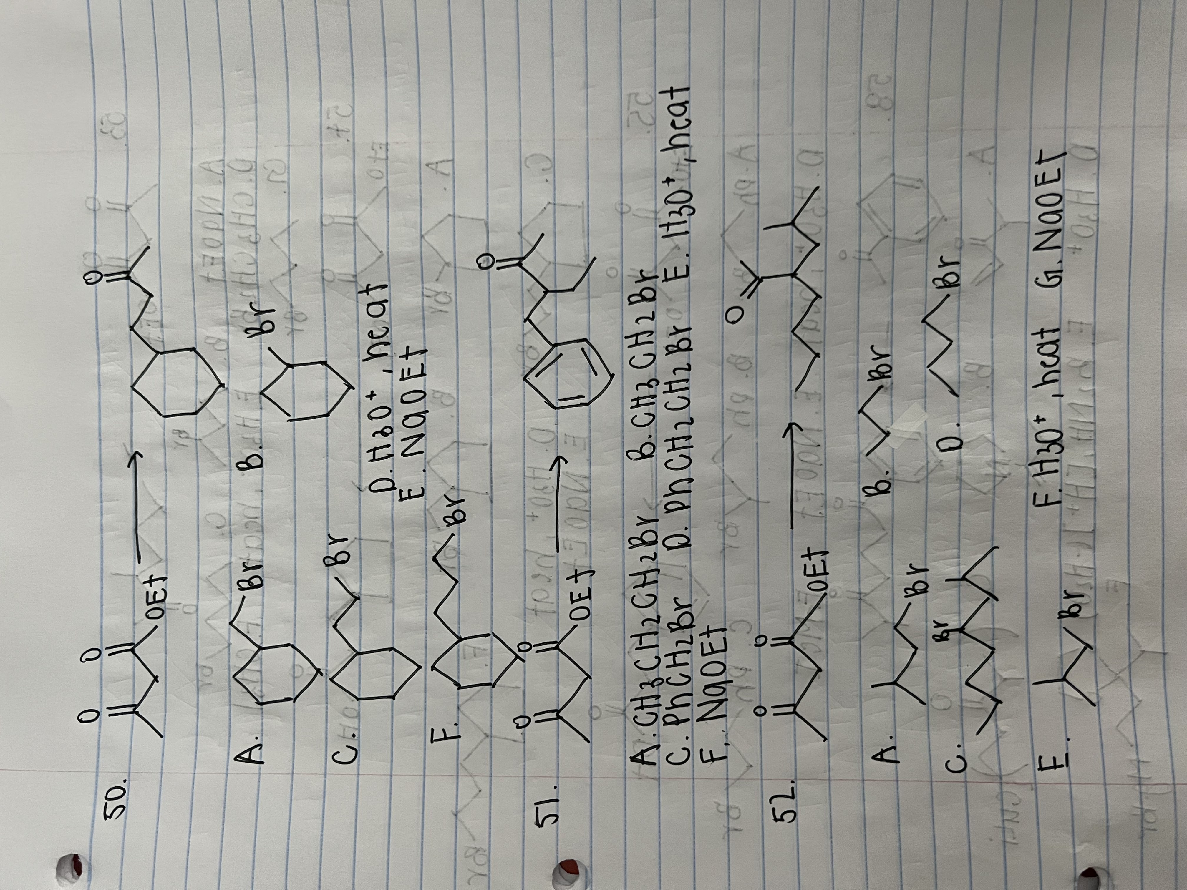 Solved 50. C. F. A. CH3CH2CH2Br B. CH3 3CH2Br C. PhCH Ph2Br | Chegg.com