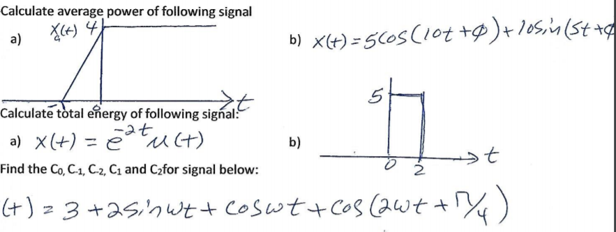 Solved Calculate average power of following signal a) X(t) 4 | Chegg.com