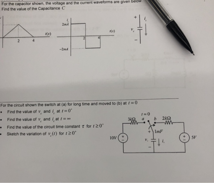 Solved For th Find the value of the Capacitance C e | Chegg.com