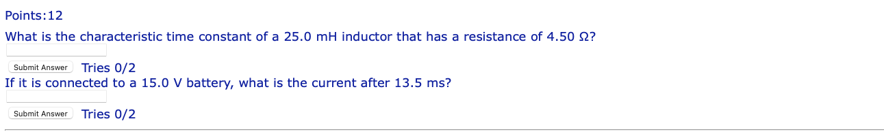 Solved Points:12 What is the characteristic time constant of | Chegg.com