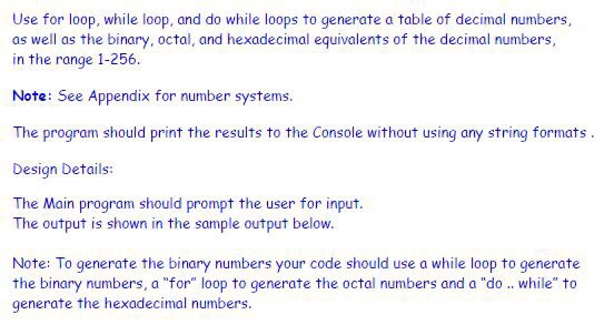 Solved Use for loop, while loop, and do while loops to | Chegg.com