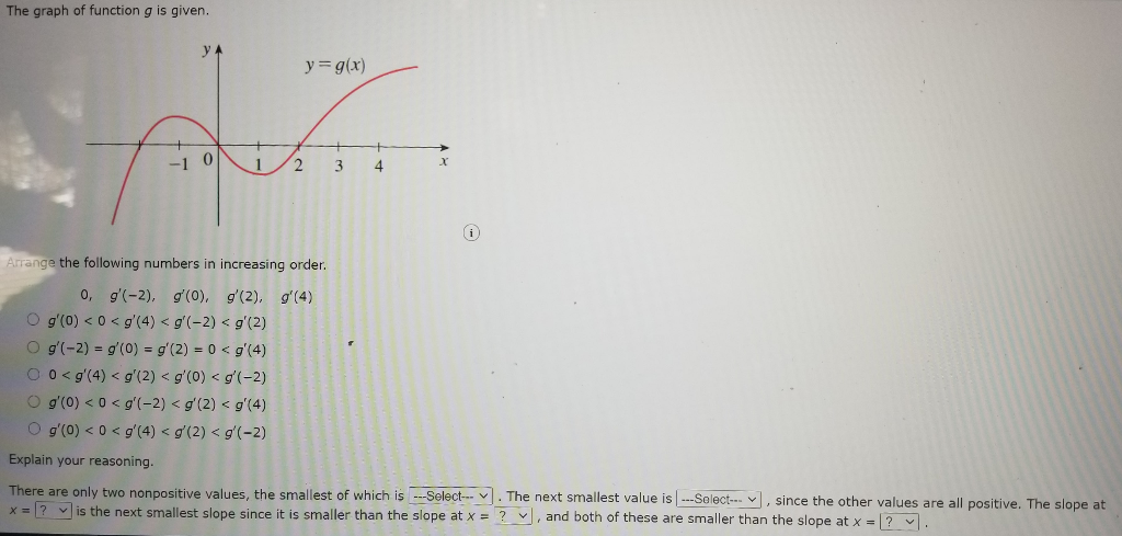 Solved The graph of function g is given. y = g(x) -1 0 1 2 3 | Chegg.com
