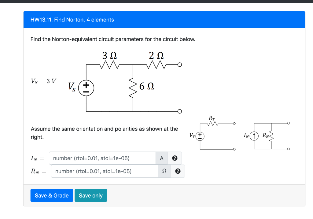 Solved HW13.11. Find Norton, 4 elements Find the | Chegg.com