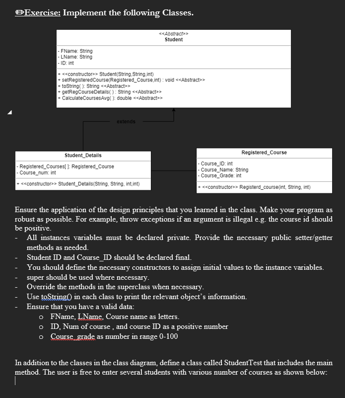 Solved Ensure the application of the design principles that | Chegg.com