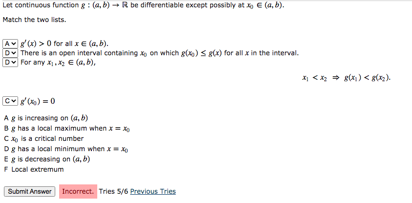Solved Let continuous function g:(a,b)→R be differentiable | Chegg.com