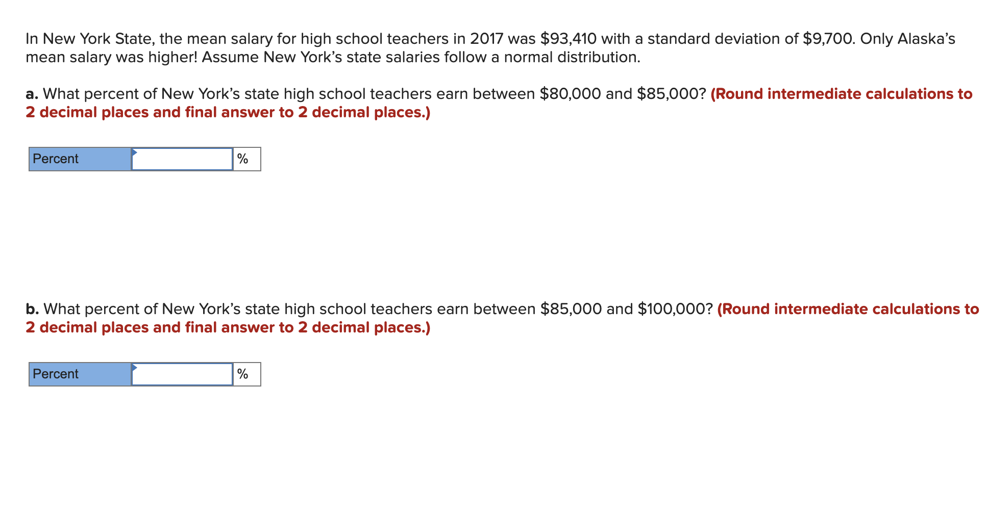Solved In New York State The Mean Salary For High School Chegg