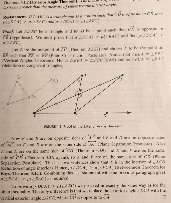 Solved Complete the proof of the exterior angle theorem: | Chegg.com
