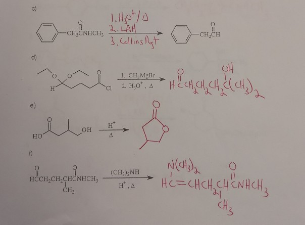 Solved CH2CNHCH3 d) 2. H30", Δ HO N(CH (CH3)2NH CH3 CH | Chegg.com