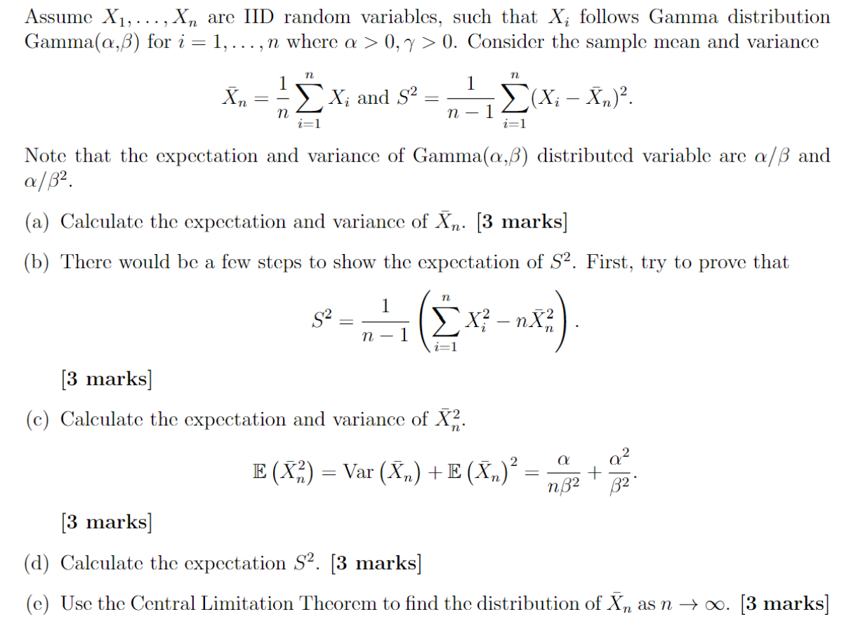 Solved Assume X1,…,Xn are IID random variables, such that Xi | Chegg.com