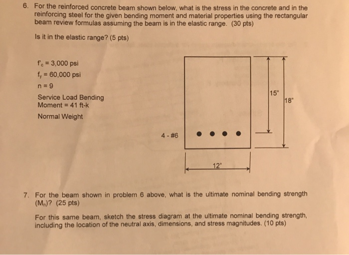 Solved 6. For the reinforced concrete beam shown below, what | Chegg.com Solved 6. For the reinforced concrete beam shown below, what | Chegg.com