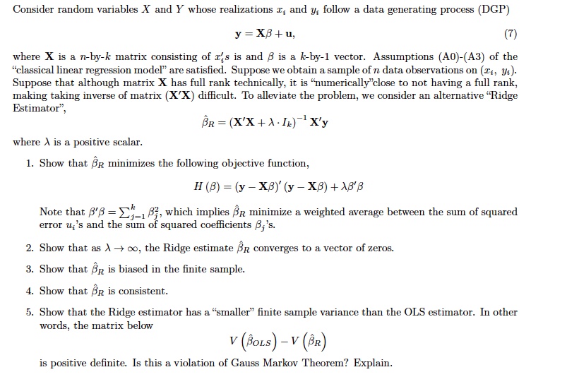 Solved Consider random variables X and Y whose realizations | Chegg.com