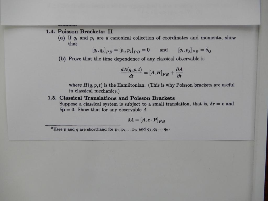 Solved 1.4. Poisson Brackets: II (a) If q2 and p2 are a | Chegg.com