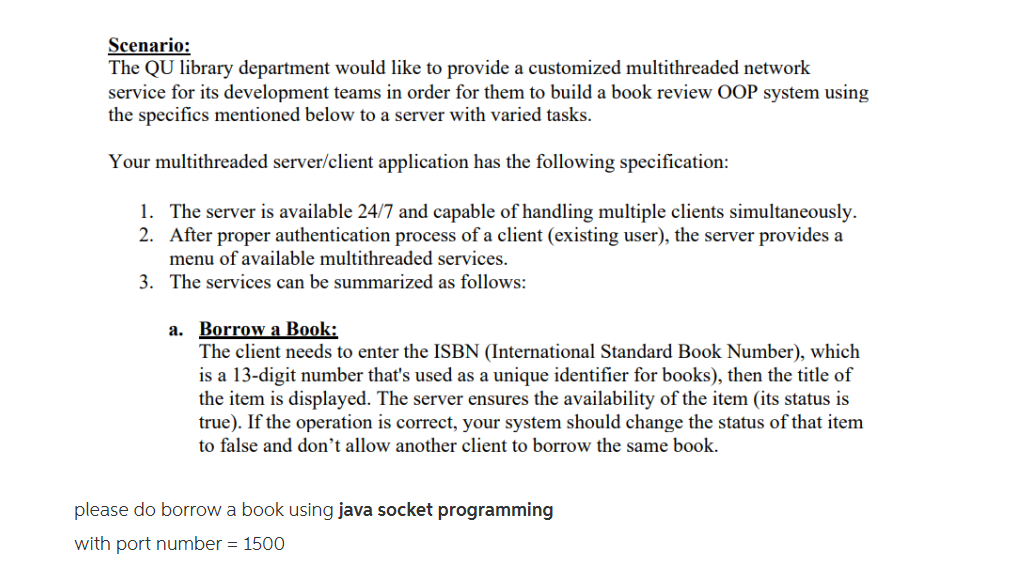 Scenario: The QU library department would like to | Chegg.com