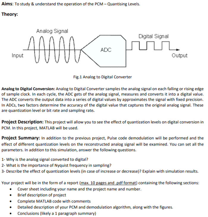Solved Aims: To study & understand the operation of the PCM | Chegg.com