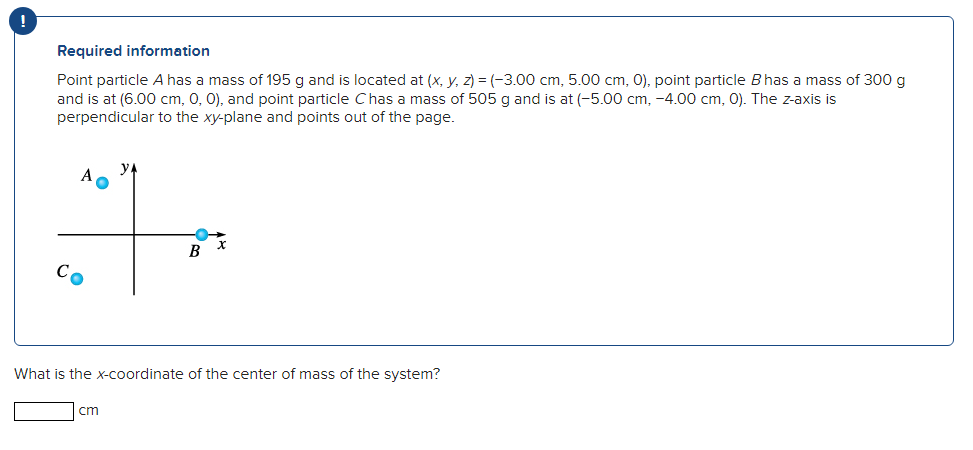 Solved Required information Point particle A has a mass of | Chegg.com