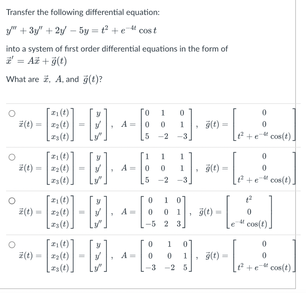 Solved Transfer the following differential equation: | Chegg.com