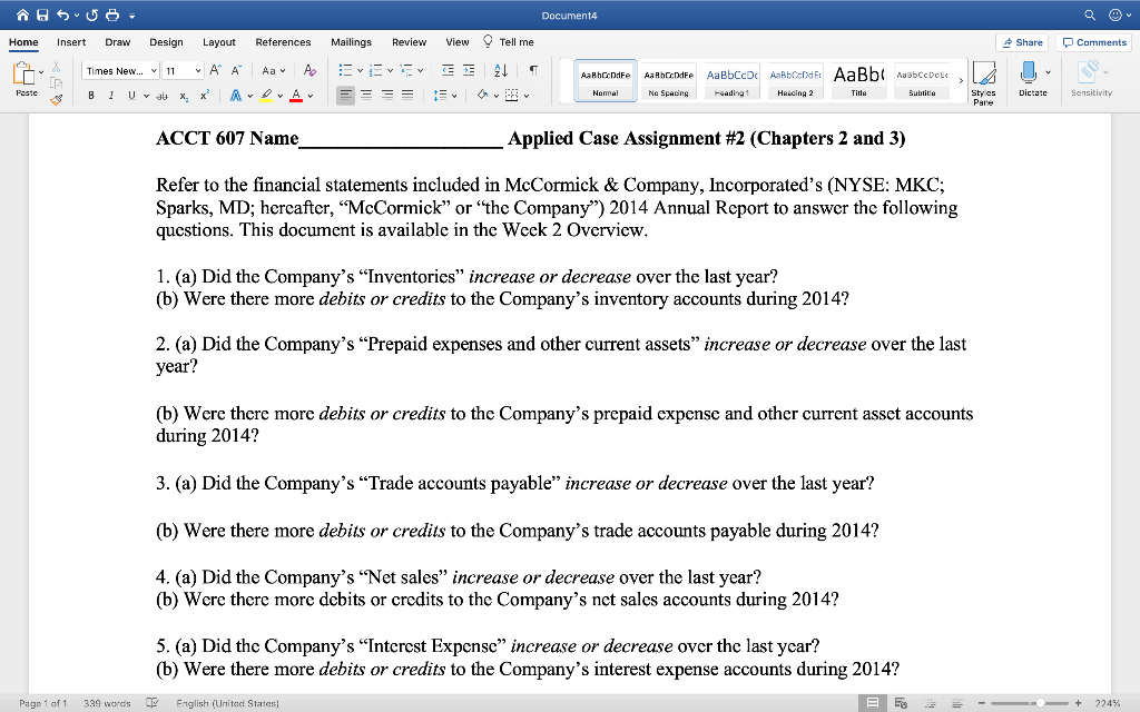 Solved ASU- Documents Home Insert Draw Design Layout | Chegg.com