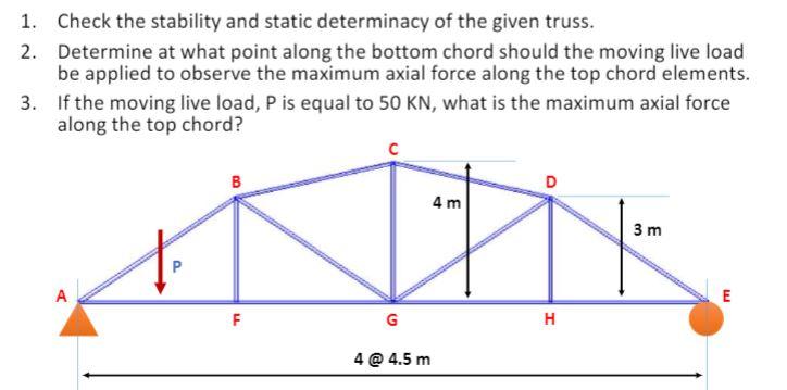 Solved 1. Check the stability and static determinacy of the | Chegg.com