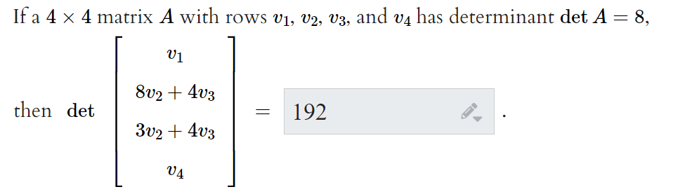 Solved If a 4×4 ﻿matrix A with rows v1,v2,v3, ﻿and v4 ﻿has | Chegg.com