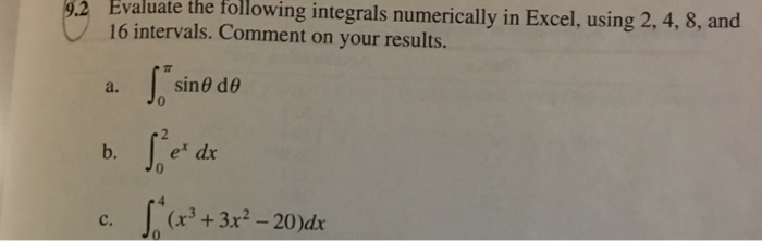 Solved 9.2 Evaluate the following integrals numerically in | Chegg.com