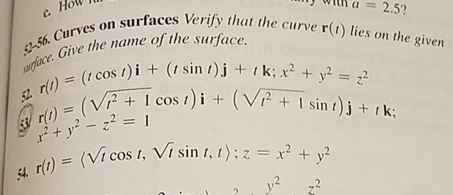 Solved Tuy with a = 2.5? c. How To surfaces Verify that the | Chegg.com