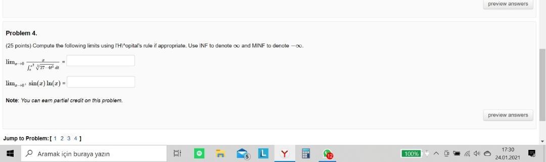 Solved (25 points) Compute the following limits using | Chegg.com