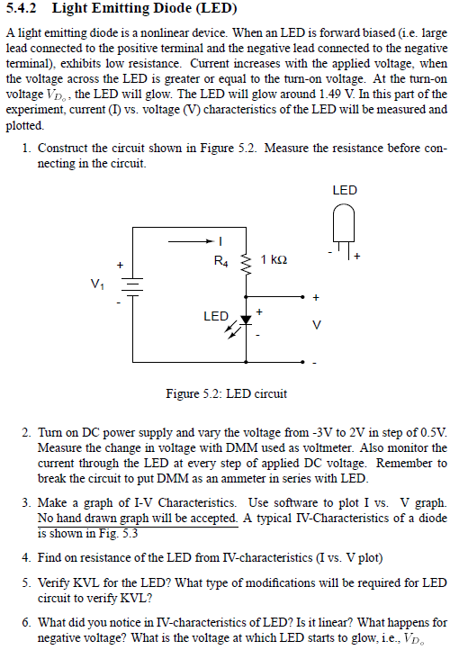Solved 5.4.2 Light Emitting Diode (LED) A light emitting | Chegg.com