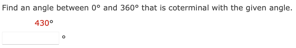 Solved Find an angle between 0° ﻿and 360° ﻿that is | Chegg.com