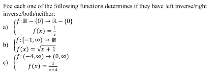 Solved Foe each one of the following functions determines if | Chegg.com