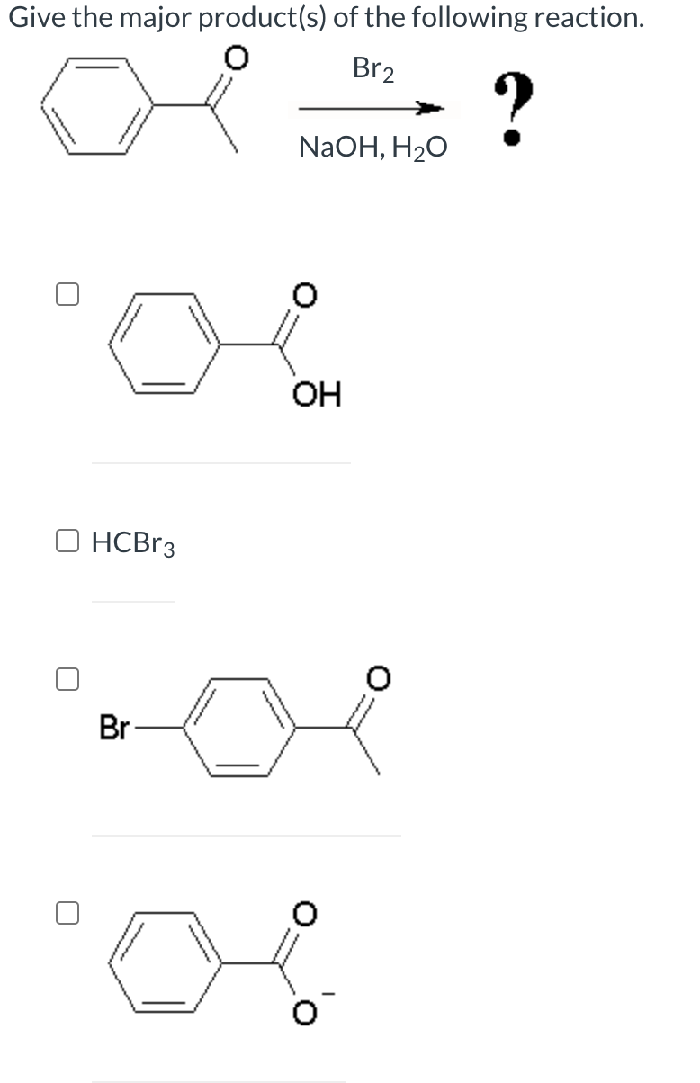 Solved Give the major product(s) of the following reaction. | Chegg.com