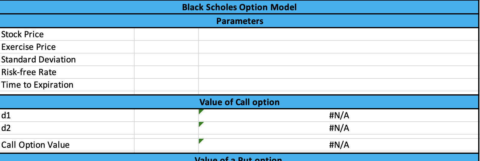Solved please use this template and use formula In the | Chegg.com