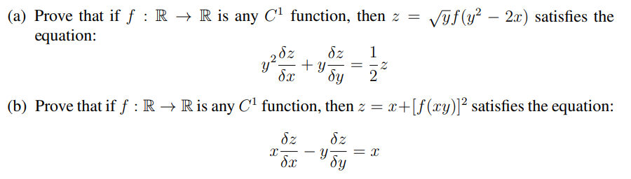 Solved (a) Prove that if f:R→R is any C1 function, then | Chegg.com