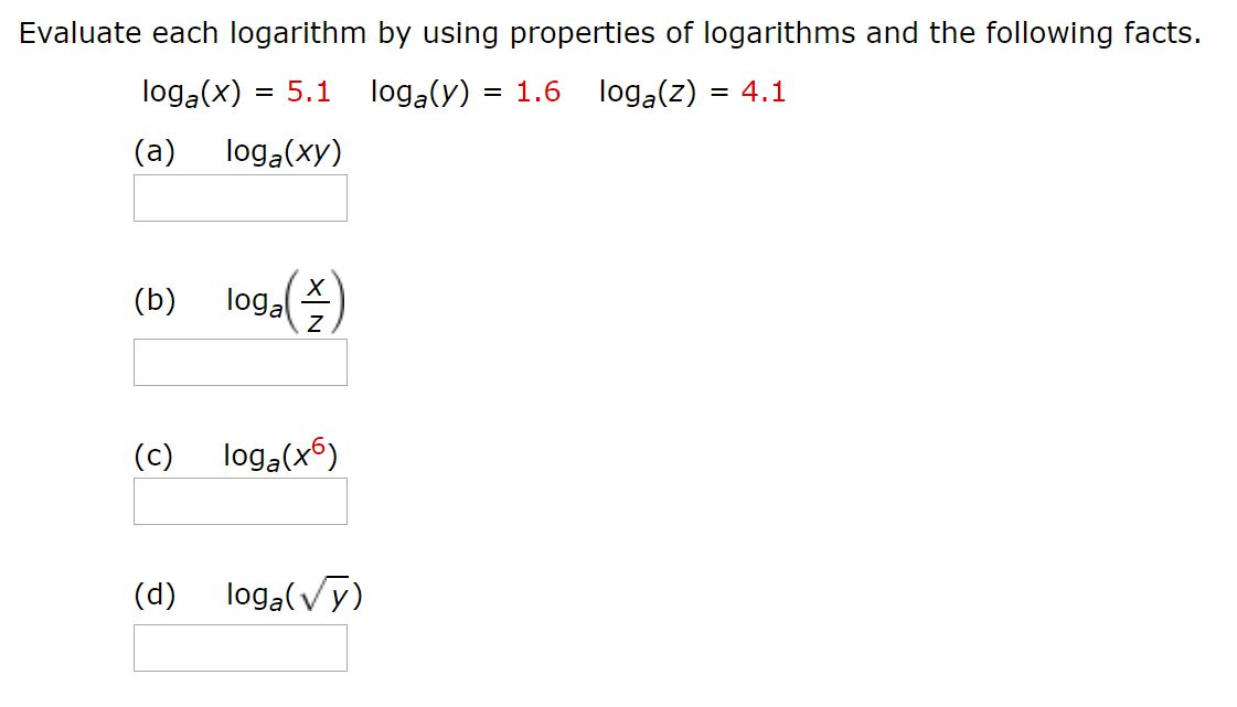 Solved Evaluate each logarithm by using properties of | Chegg.com