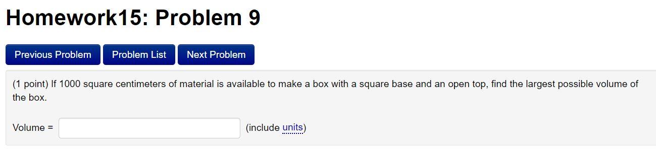 Solved Homework15 Problem 9 Previous Problem Problem List