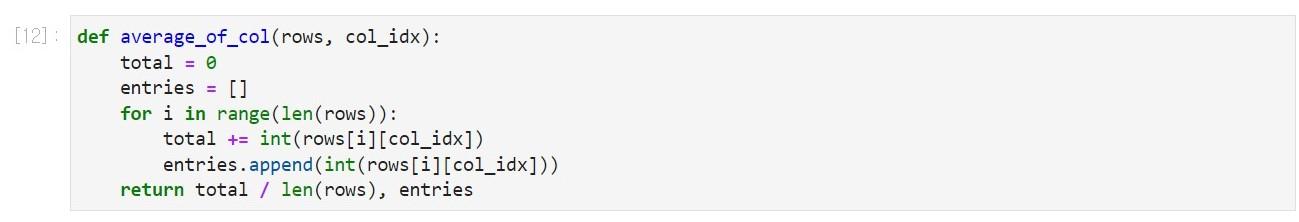 Solved Class Wide Exam Data Use the average_of_col() | Chegg.com