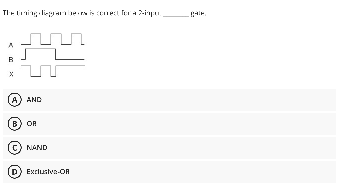 Solved The Timing Diagram Below Is Correct For A 2 Input 