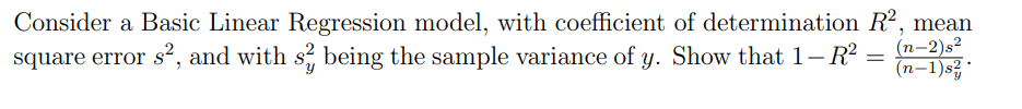 Solved Consider a Basic Linear Regression model, with | Chegg.com