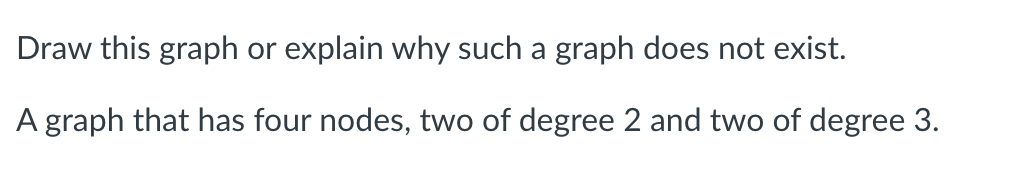 Solved Draw this graph or explain why such a graph does not | Chegg.com