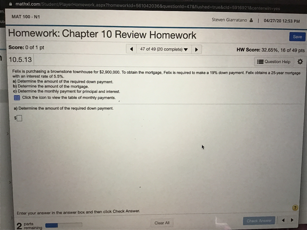 Solved mathxl.com/Student/Player | Chegg.com