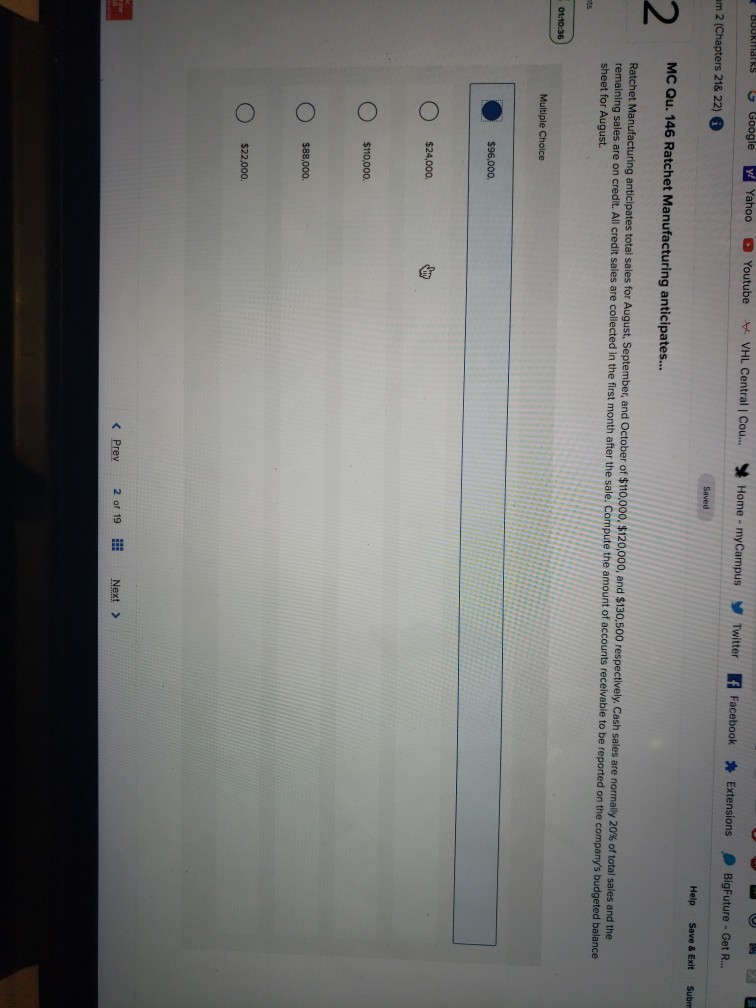 Solved Book RSG Google W Yahoo D Youtube VHL Central Cou... | Chegg.com