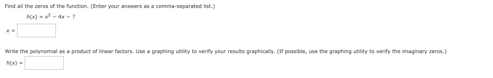 Solved Find all the zeros of the function. (Enter your | Chegg.com