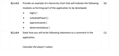 Solved Question 1 (Marks: 35) Q.1.1 Identify and | Chegg.com