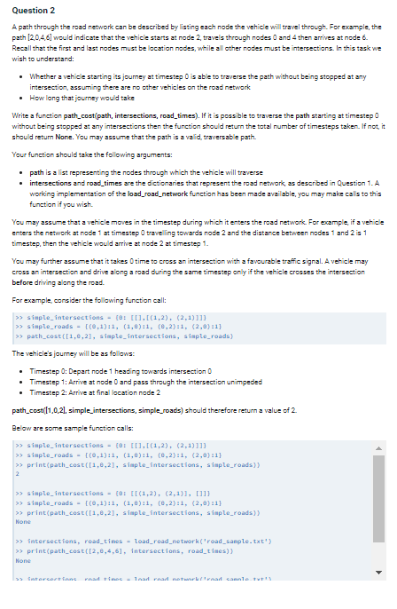 Solved The road network A road network can be modelled as a | Chegg.com