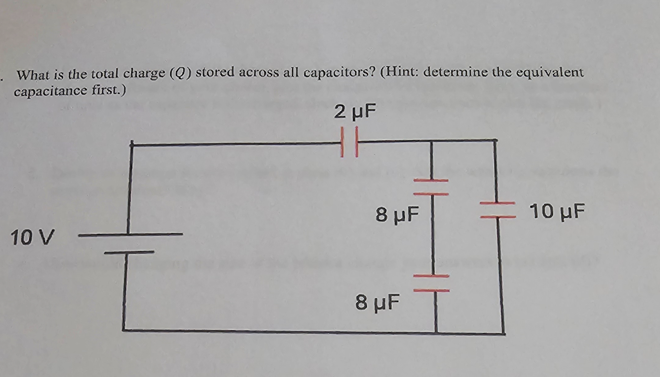 Solved What is the total charge (Q) ﻿stored across all | Chegg.com