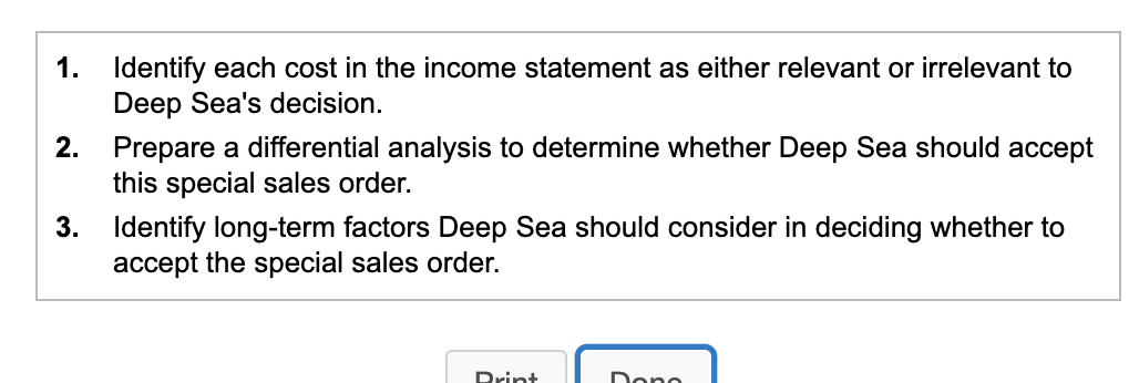 Solved 2x) P25-21A (similar to) Question Help Deep Sea | Chegg.com