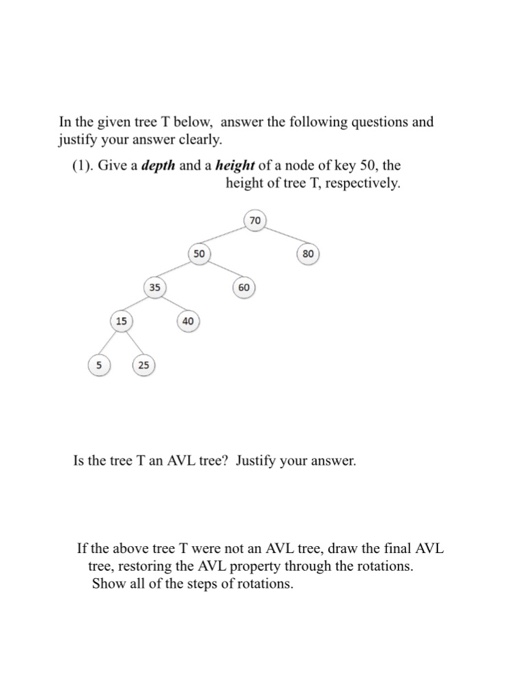 Solved In the given tree T below, answer the following | Chegg.com