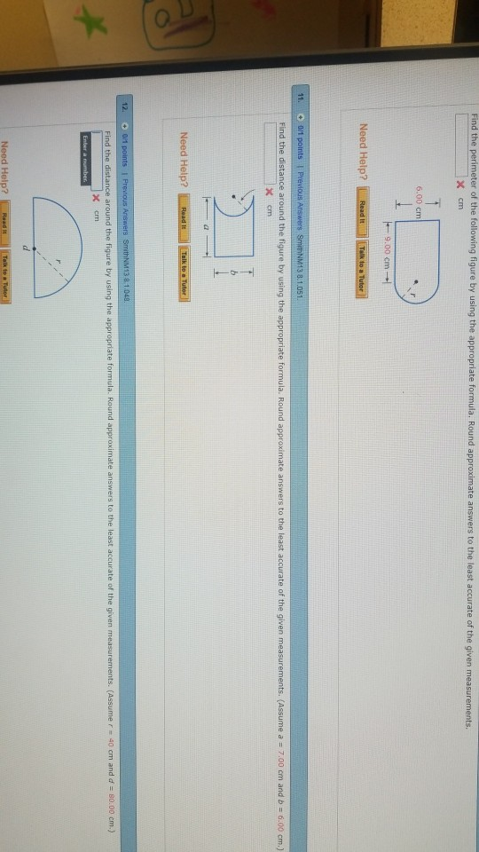 Solved Find the perimeter of the following figure by using | Chegg.com